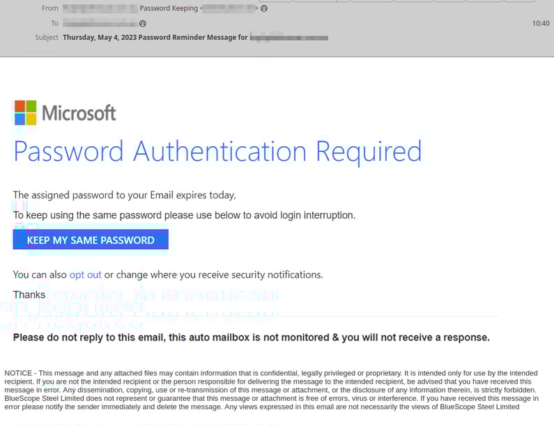 Microsoft Scam Warns Users: ‘Password Authentication Required’